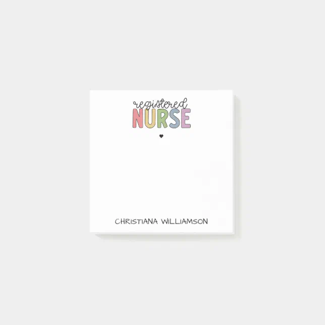 Custom Name Registered Nurse RN Nurse Graduation Post-it Notes | Zazzle