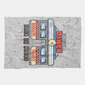 Custom NAME Retro 50s Diner Sign Fifties Atomic Kitchen Towel | Zazzle