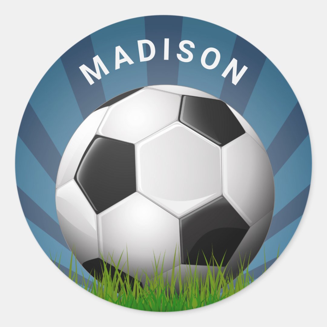Custom name Retro Soccer Ball stickers | Zazzle