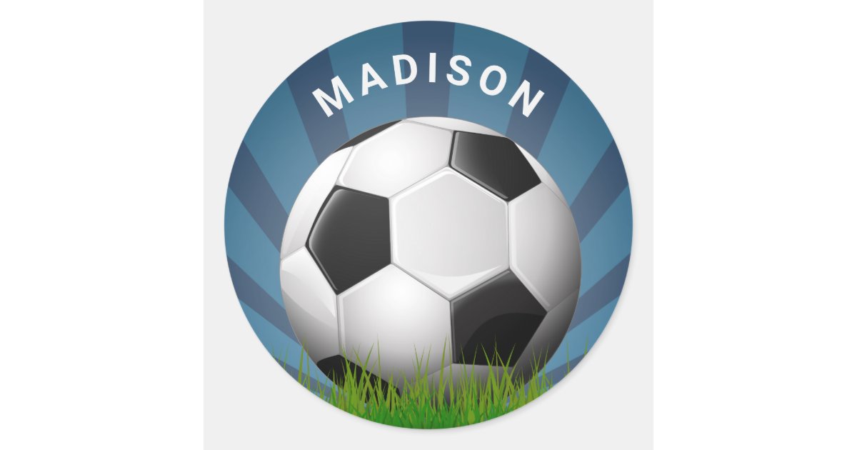 Custom name Retro Soccer Ball stickers | Zazzle