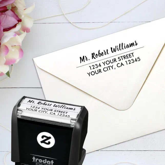 Custom Name Return Address Self-inking Stamp | Zazzle
