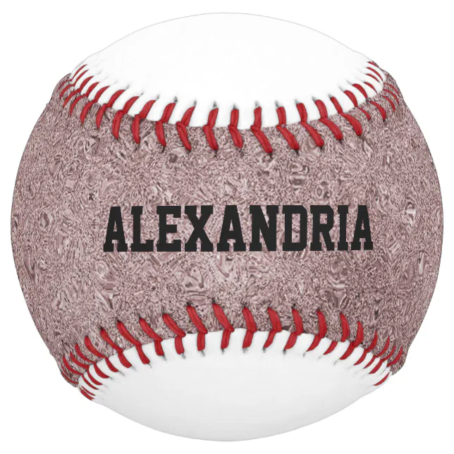 Custom Name Rose Gold Glitter Sparkle Foil Softball | Zazzle