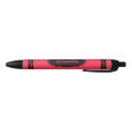Custom Name Scarlet Red Crayon Black Ink Pen | Zazzle