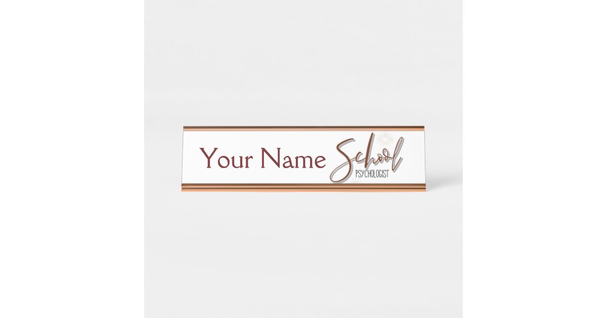Custom Name School Psychologist's Desk Name Plate | Zazzle