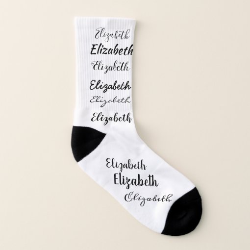Custom Name Script Personalized Editable Socks | Zazzle