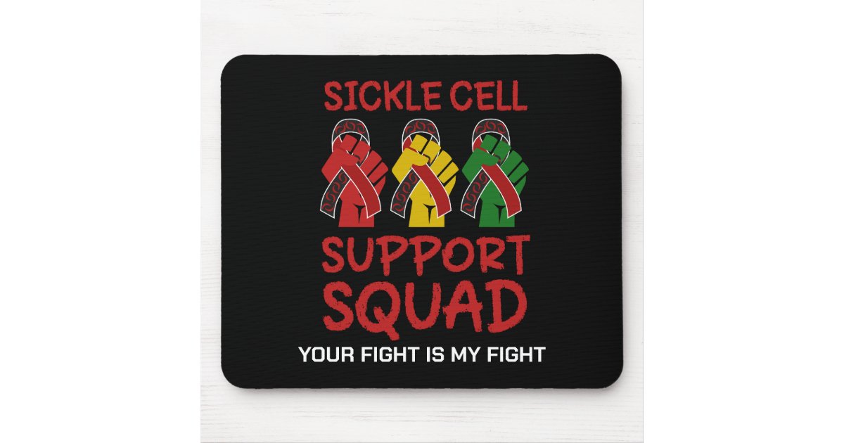 Custom Name SICKLE CELL SUPPORT SQUAD Awareness Mouse Pad | Zazzle