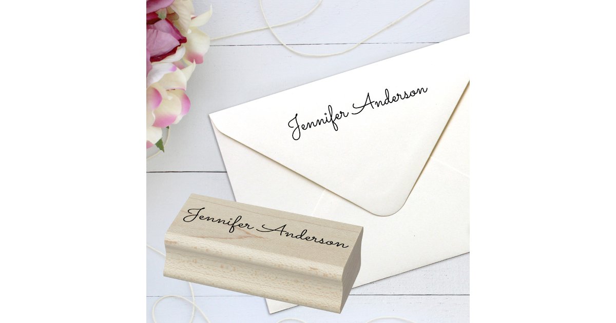 Custom Name Signature Personalized Rubber Stamp | Zazzle