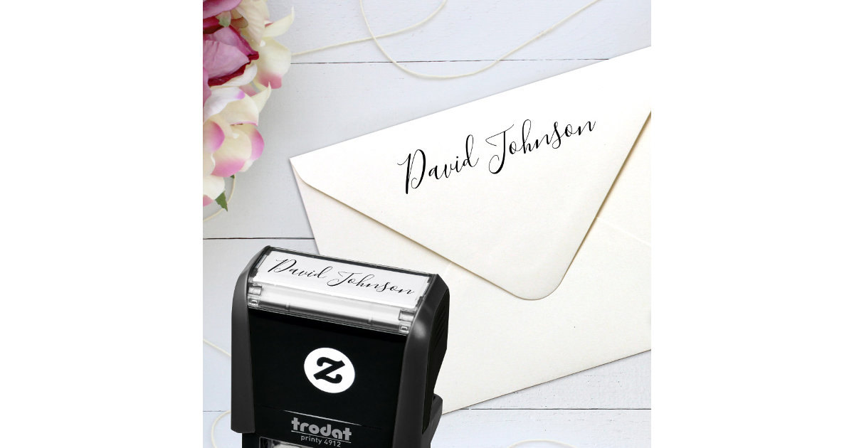 Custom Name Signature Personalized Self-inking Stamp | Zazzle
