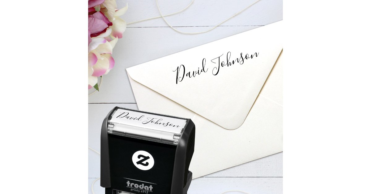 Custom Name Signature Personalized Self-inking Stamp | Zazzle