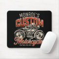 Custom NAME Skeleton Motorcycle Cycle Shop Mouse Pad | Zazzle
