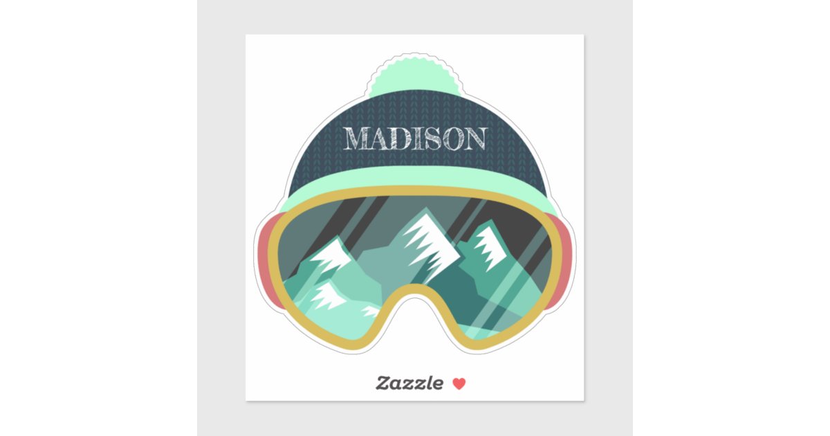 Custom name Ski Mask Sticker | Zazzle