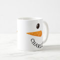 Custom Name Snowman Face Holiday Hot Chocolate Coffee Mug | Zazzle