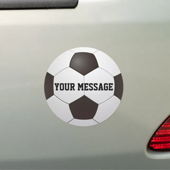 Custom Name Soccer Ball Football Team Car Magnet | Zazzle