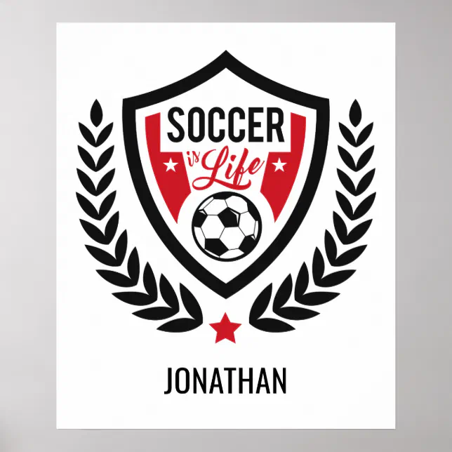 Custom name Soccer Logo poster | Zazzle