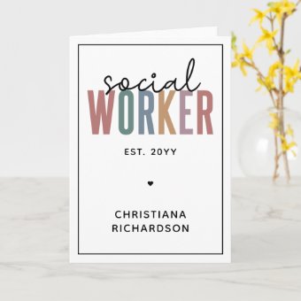 Custom Name Social Worker graduation Card | Zazzle
