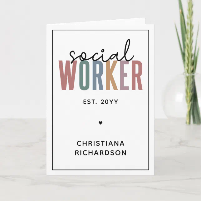 Custom Name Social Worker graduation Card | Zazzle