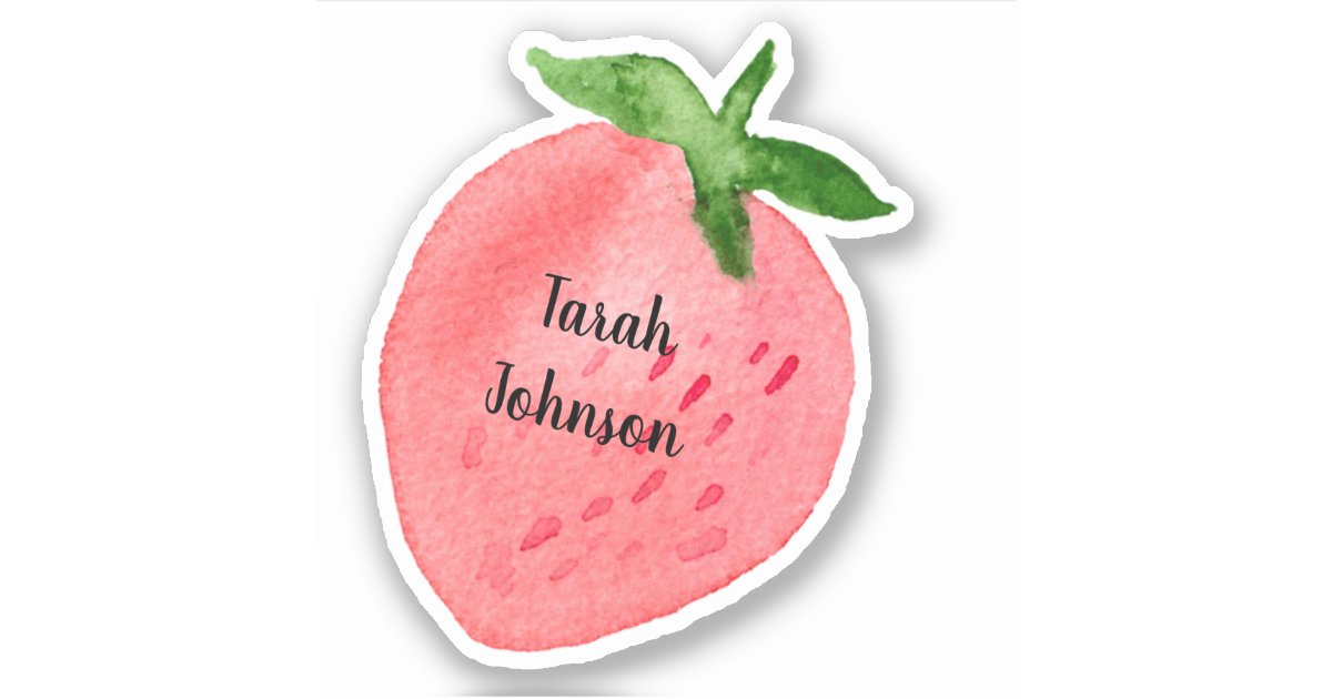 Custom Name Strawberry Sticker | Zazzle