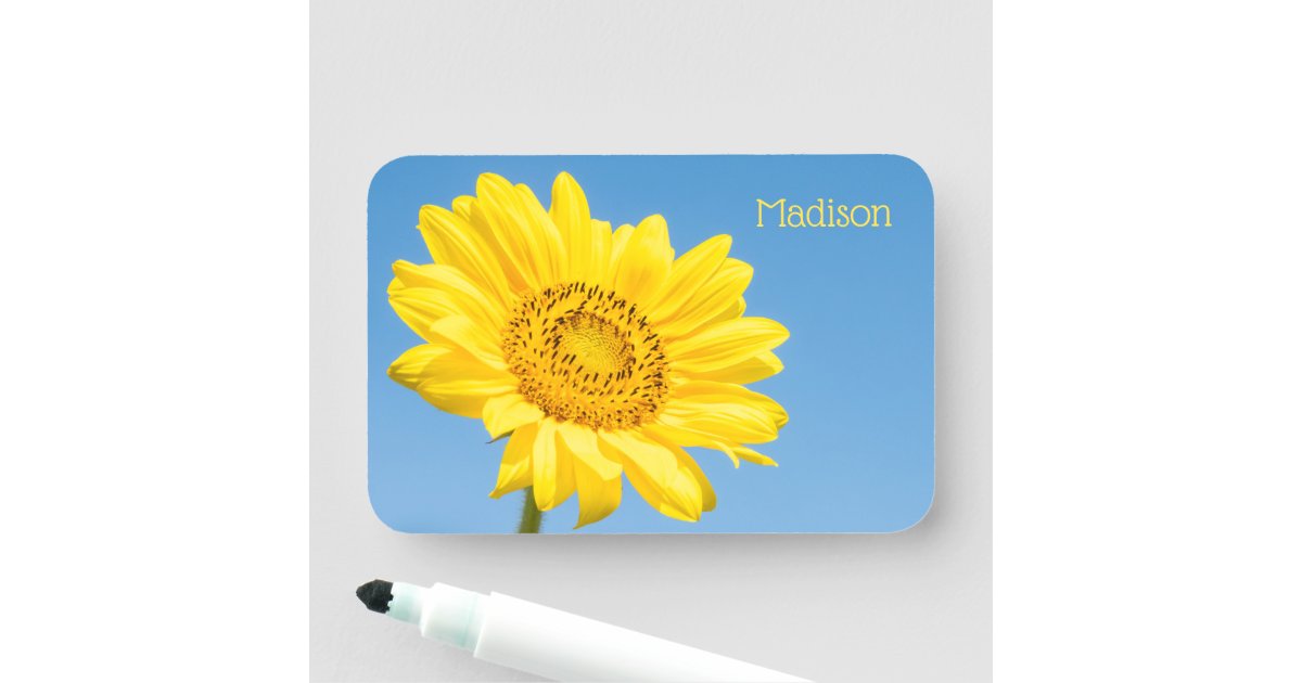 Custom name Sunflower Name Tag | Zazzle