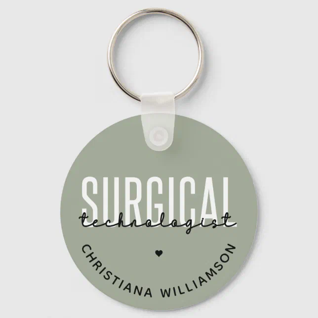 Custom Name Surgical Technologist Med Surg Tech Keychain | Zazzle