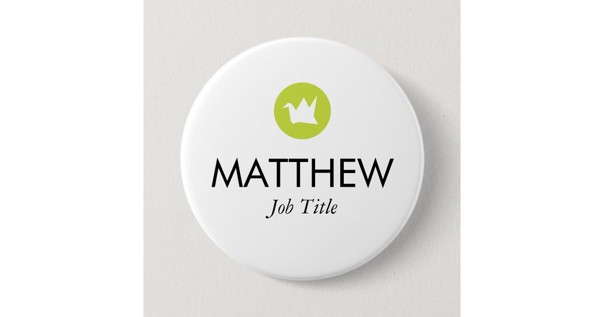 Custom Name Tag Pinback Button | Zazzle