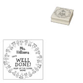 Custom Name Teacher Says Well Done Rubber Stamp | Zazzle