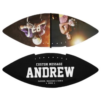 Custom Name Text Cool Photo Modern Gift Football | Zazzle