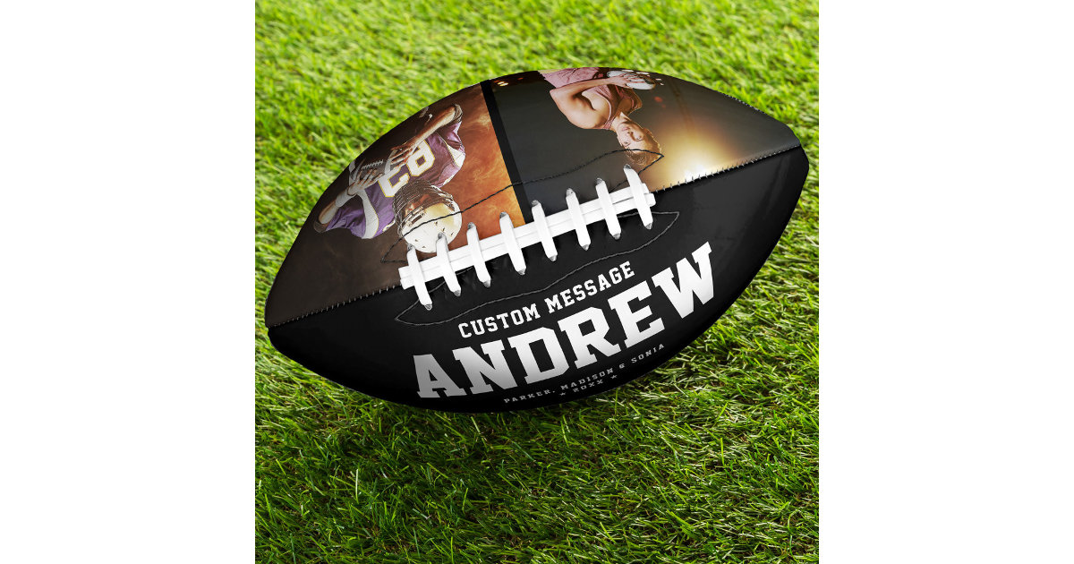 Custom Name Text Cool Photo Modern Gift Football | Zazzle