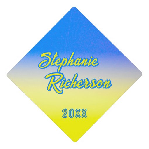 Custom Name Text Peace No War Ukraine Blue Yellow Graduation Cap Topper ...