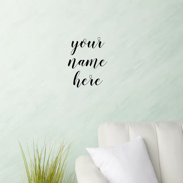 Custom Name Text Script Elegant Home Decor Wall Decal | Zazzle