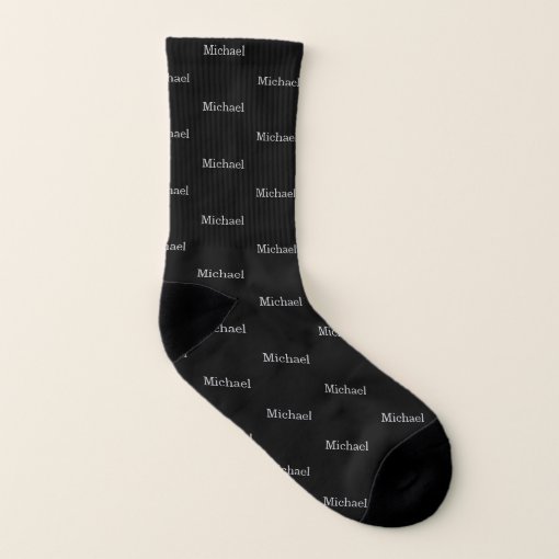 Custom Name Text Simple Elegant Personalized Socks | Zazzle