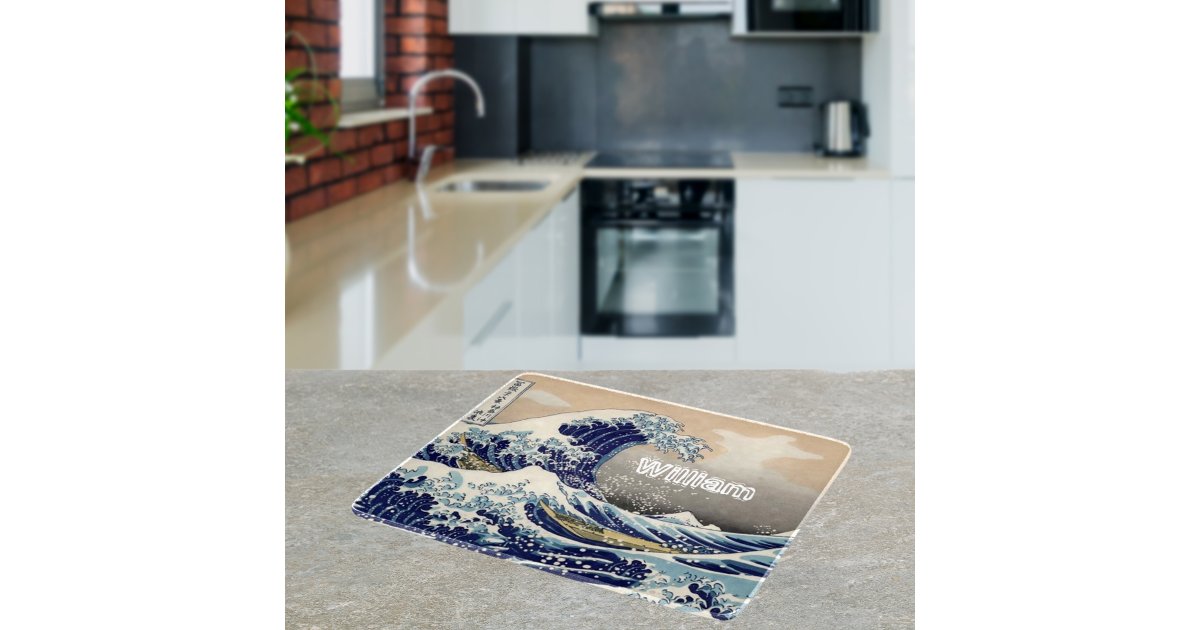 Custom name the great wave navy blue cutting board | Zazzle Custom name the great wave navy blue cutting board | Zazzle