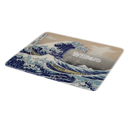 Custom name the great wave navy blue cutting board | Zazzle Custom name the great wave navy blue cutting board | Zazzle