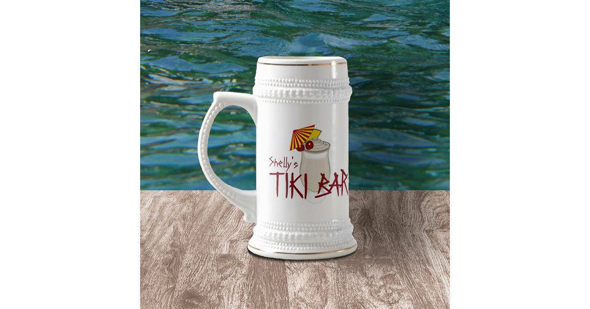 Custom Name Tiki Bar Beer Stein | Zazzle