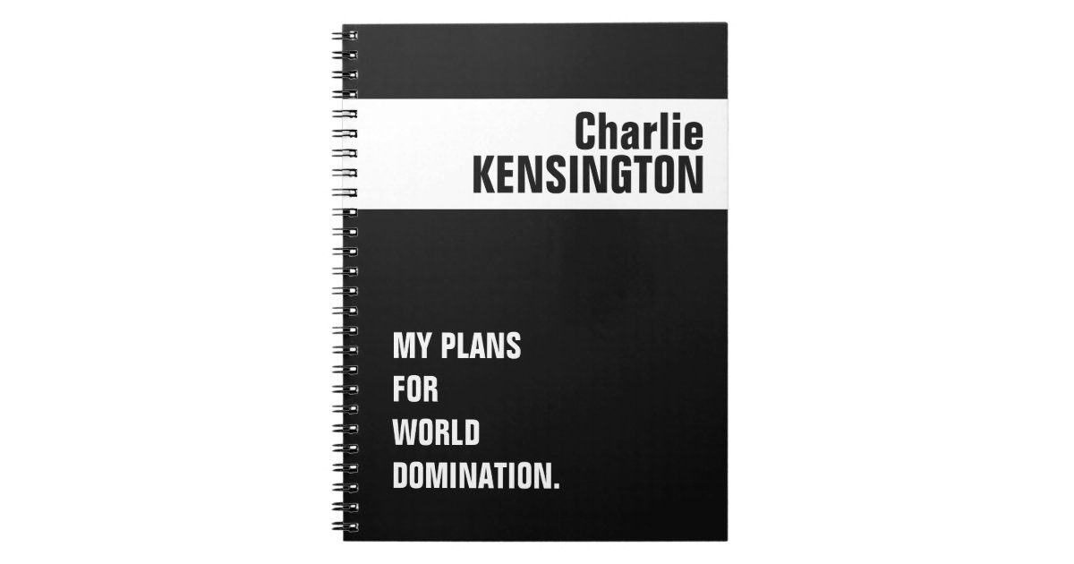 Custom name, title & color notebook | Zazzle