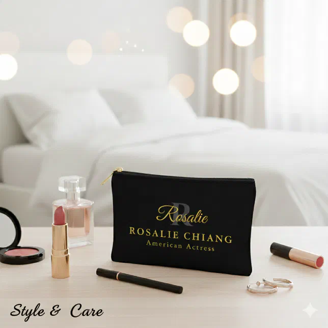 Custom Name & Title with Monogram - Accessory Pouch | Zazzle
