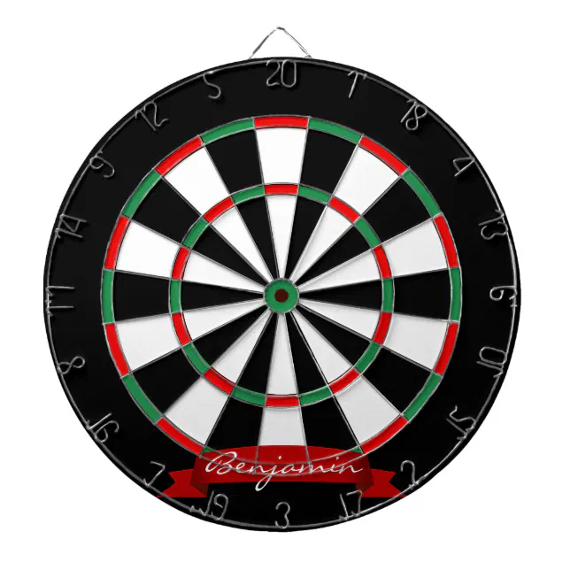 Custom Name Traditional Dartboard with Darts | Zazzle