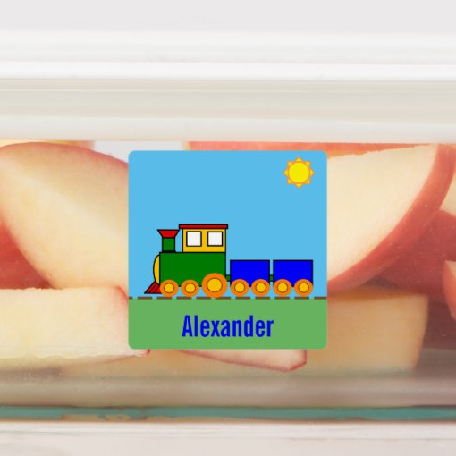 Custom Name | Train on the Railroad Tracks Kids' Labels | Zazzle