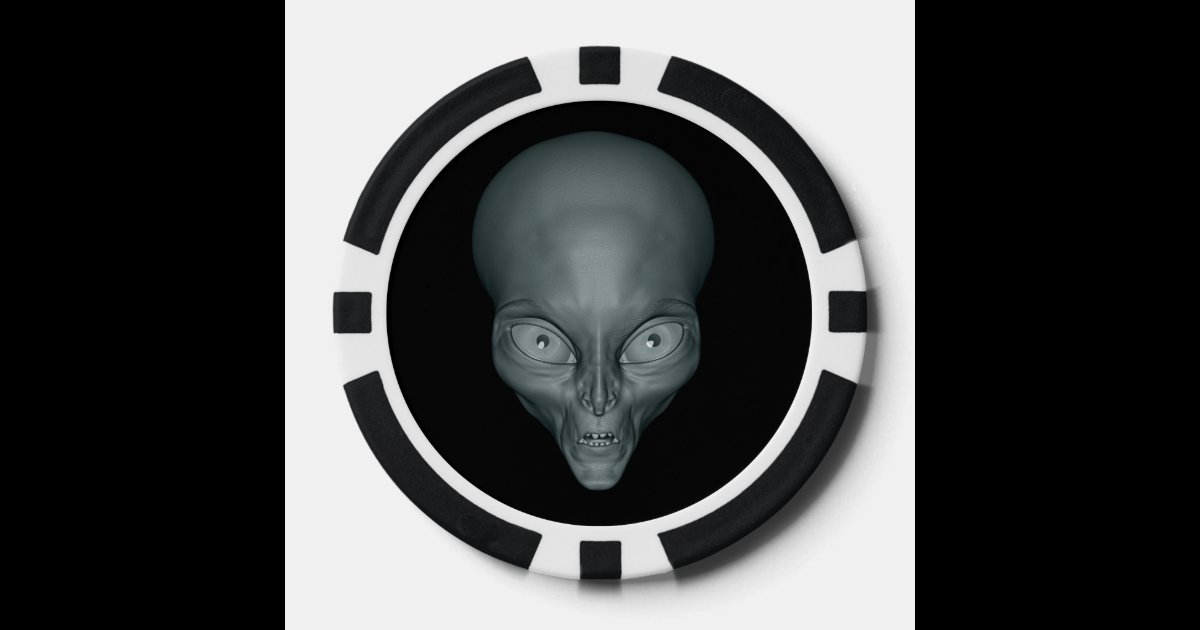 Custom name UFO Alien poker chips | Zazzle