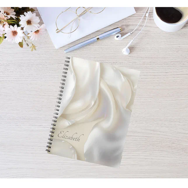 Custom Name Unique Mother of Pearl Texture Notebook | Zazzle