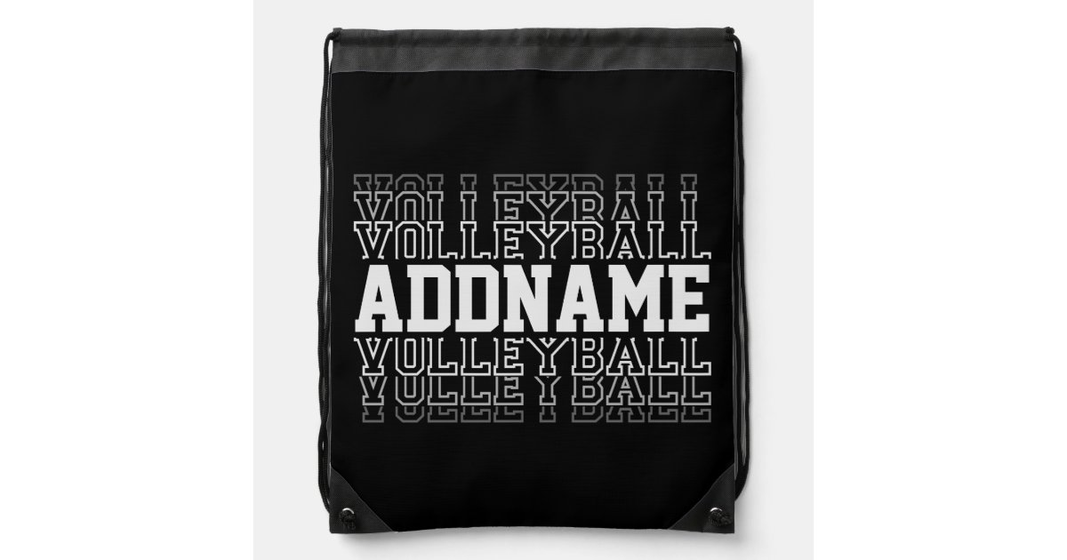 CUSTOM NAME Vanishing Volleyball Logo Team Player Drawstring Bag | Zazzle