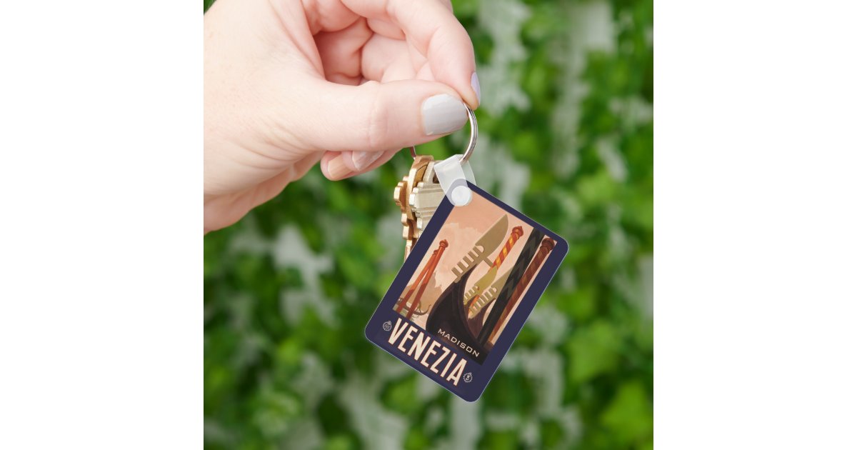 Custom name Venezia (Venice) Vintage Travel Keychain | Zazzle