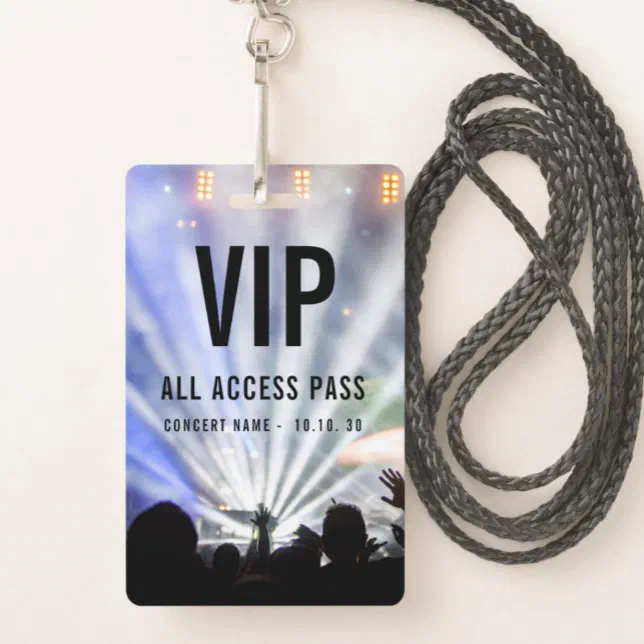 Custom Name VIP All Access Pass Concert Badge | Zazzle
