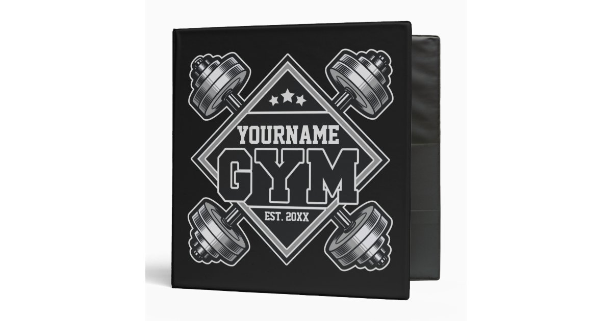 Custom NAME Weightlifting Home Crossfit Gym 3 Ring Binder | Zazzle