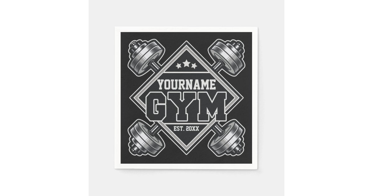 Custom NAME Weightlifting Home Crossfit Gym Napkins | Zazzle