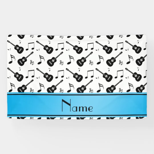 Custom name white black guitars music notes banner | Zazzle.com