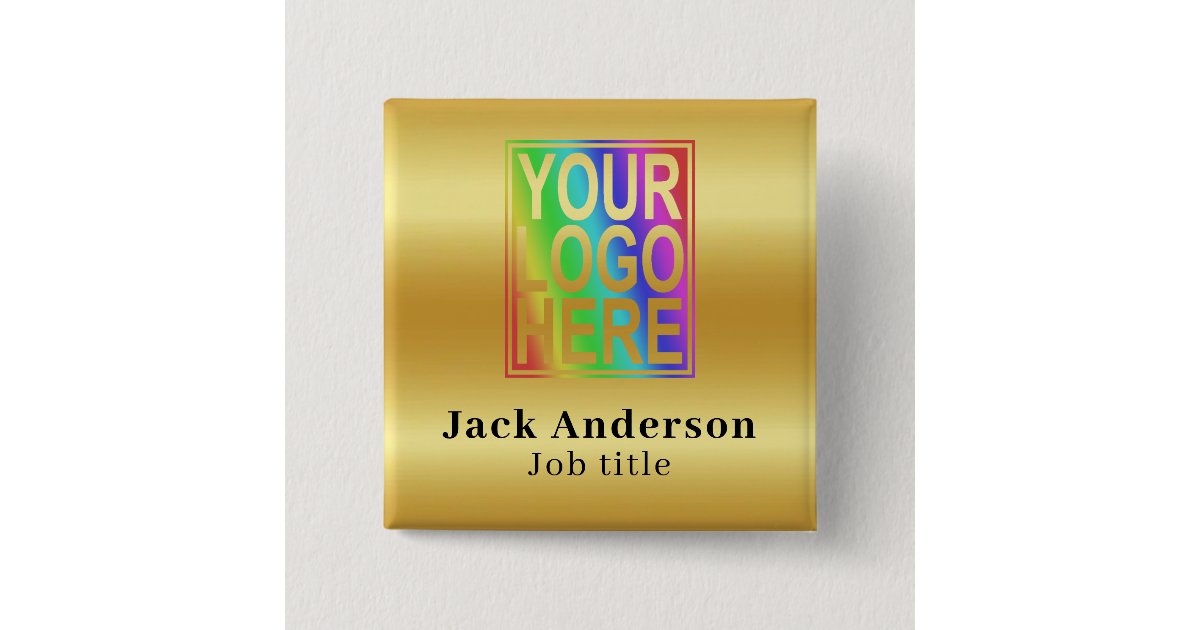 Custom Name With Company Logo Button | Zazzle