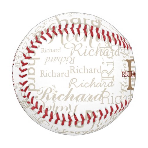 custom name with initials personalized monogram baseball | Zazzle