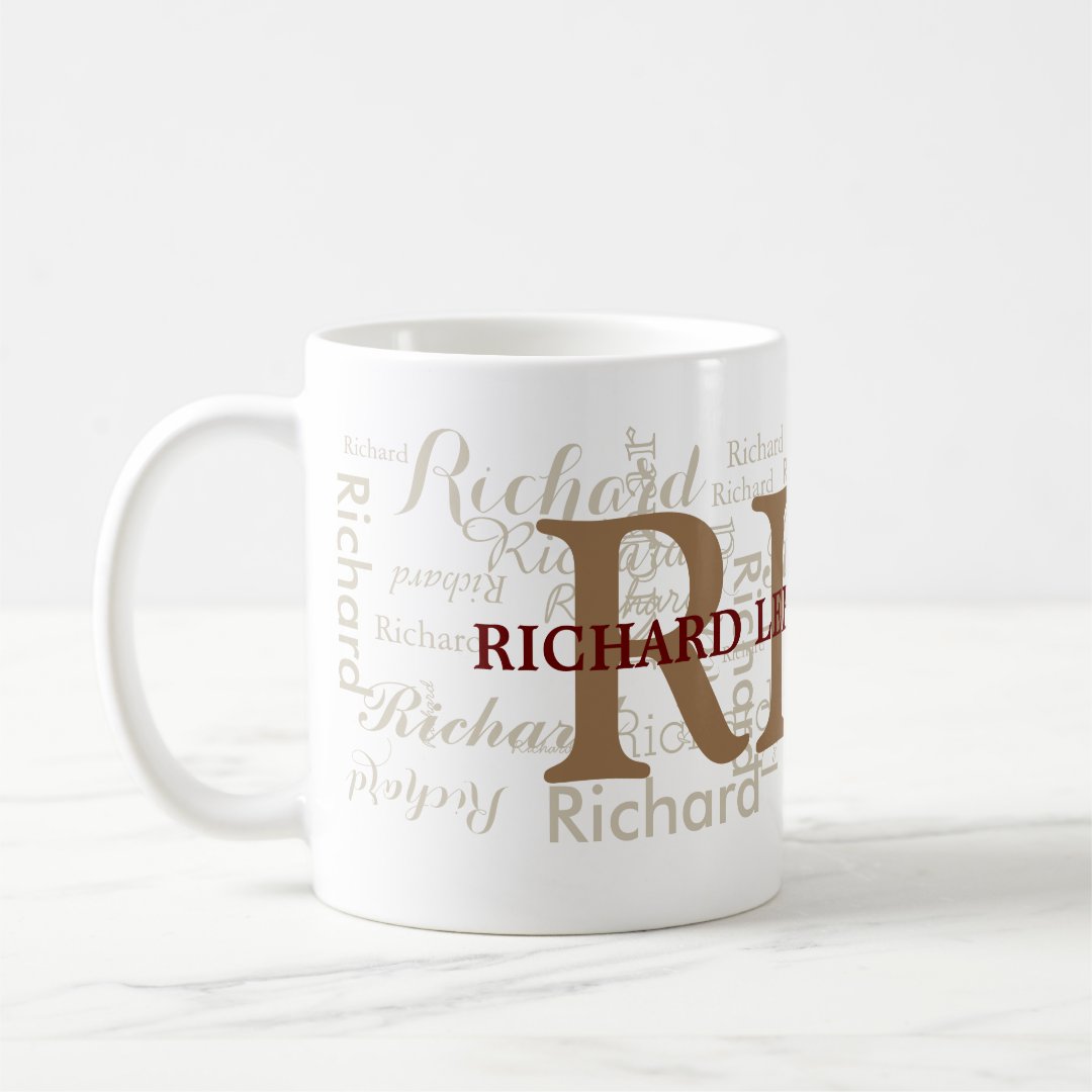 custom name with initials personalized monogram coffee mug | Zazzle