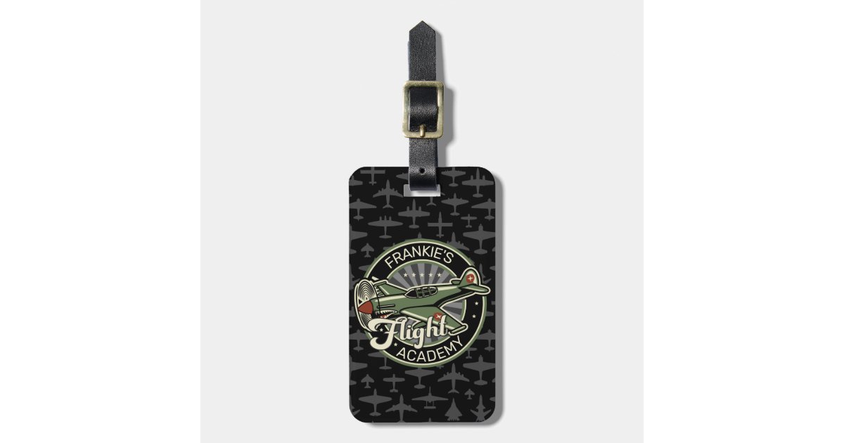 Custom NAME WWII Military Fighter War Plane Retro Luggage Tag | Zazzle
