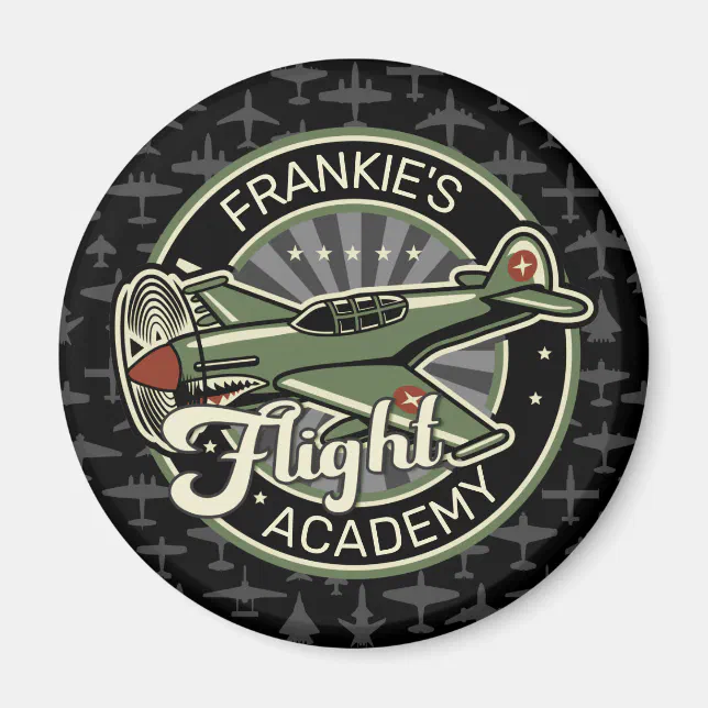 Custom NAME WWII Military Fighter War Plane Retro Magnet | Zazzle